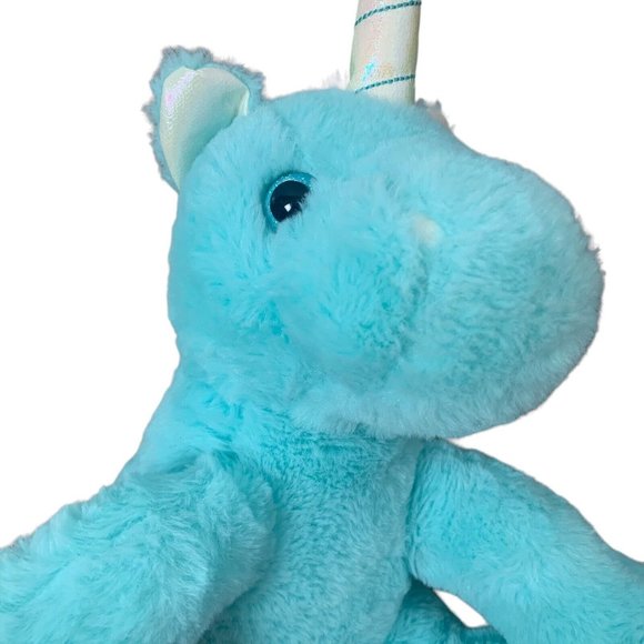 Kellytoy | Toys | Pastel Blue Unicorn Plush Iridescent Horn Kellytoy Stuffed Animal Sitting Cute ...
